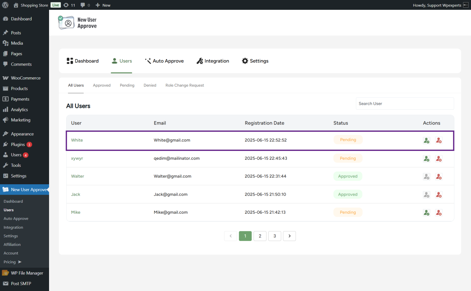 Admin Notification – New User Approve
